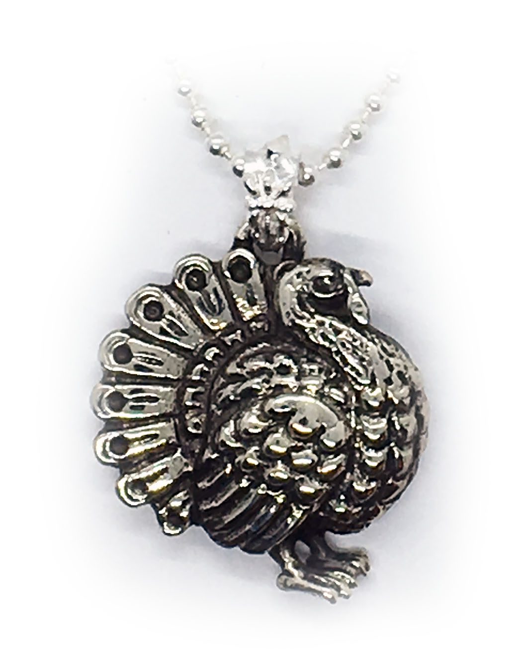 Thanksgiving Turkey Sterling Silver Pendant