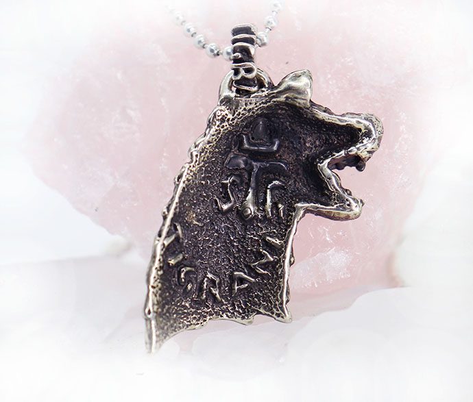 Attacking Hyena Sterling Silver Pendant